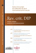 Revue Critique de Droit International Privé – Issue 3 of 2022 – EAPIL