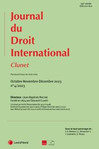 Journal du droit international: Issue 4 of 2023 – EAPIL