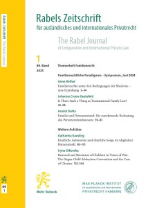 Rabels Zeitschrift: Issue 1 of 2025 – EAPIL